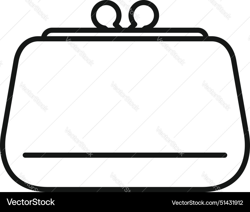 Simplistic line drawing of a purse Royalty Free Vector Image