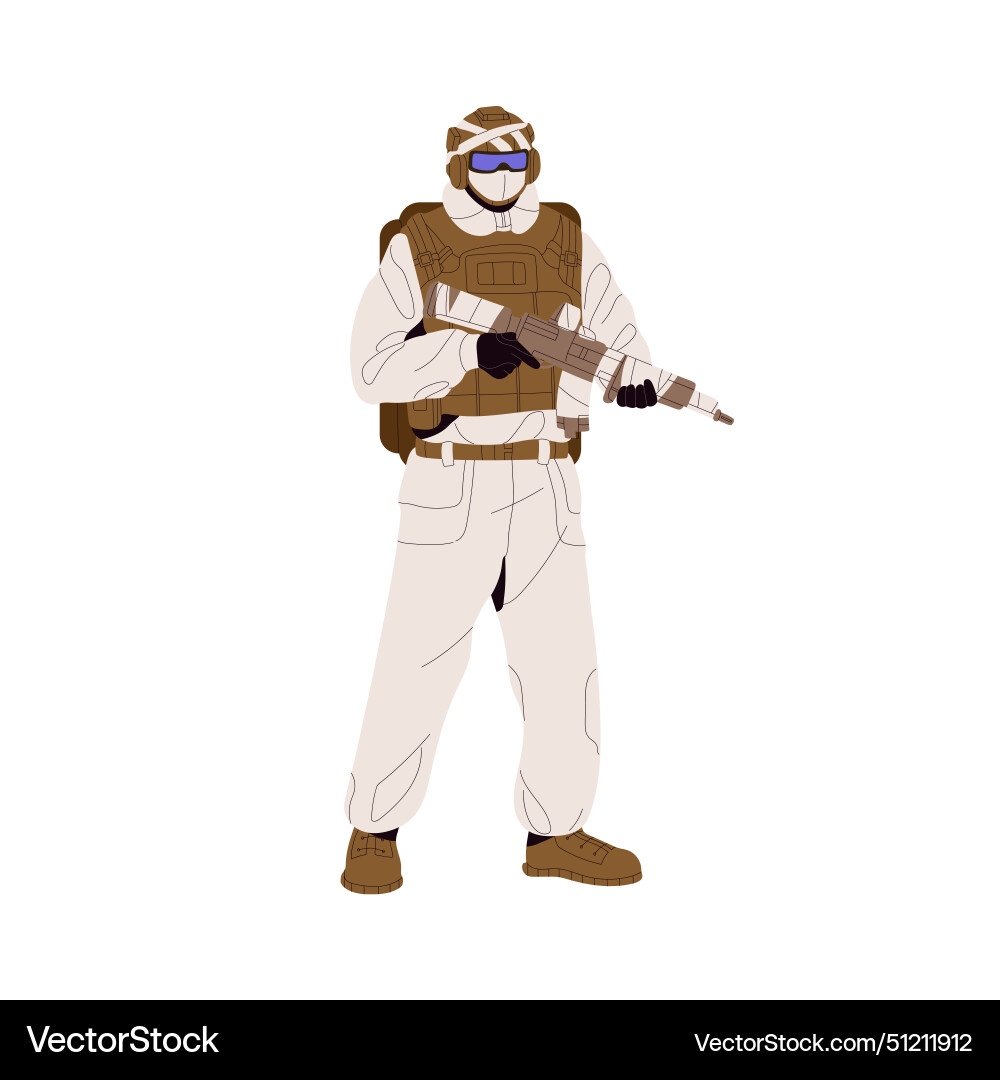 Stormtrooper in winter camouflage soldier Vector Image