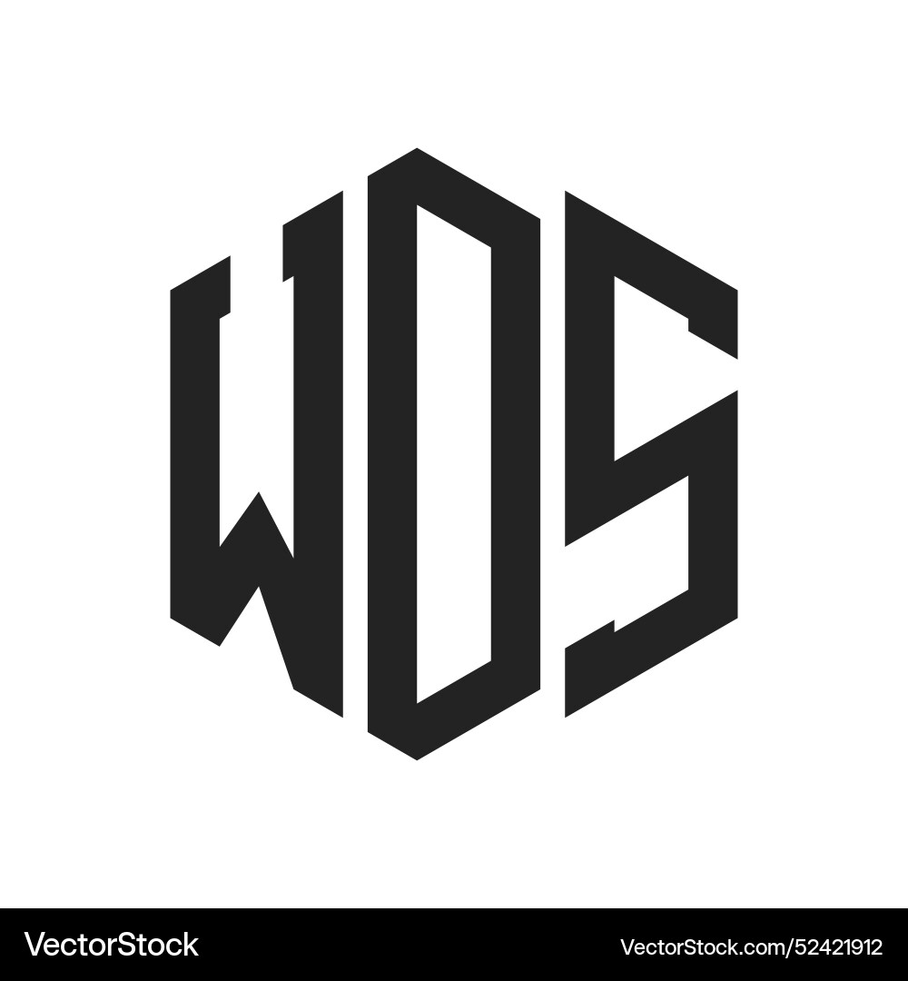 Wds logo design initial letter monogram Royalty Free Vector