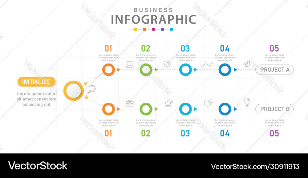 6 Steps Project Timeline Planner Royalty Free Vector Image
