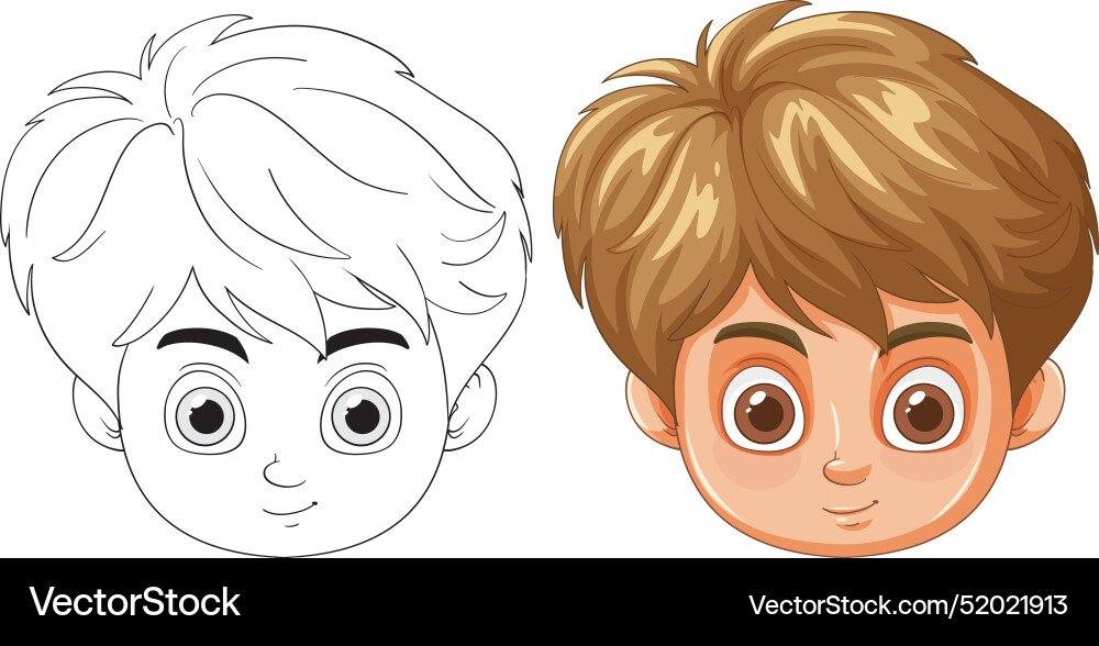 A boys face Royalty Free Vector Image - VectorStock