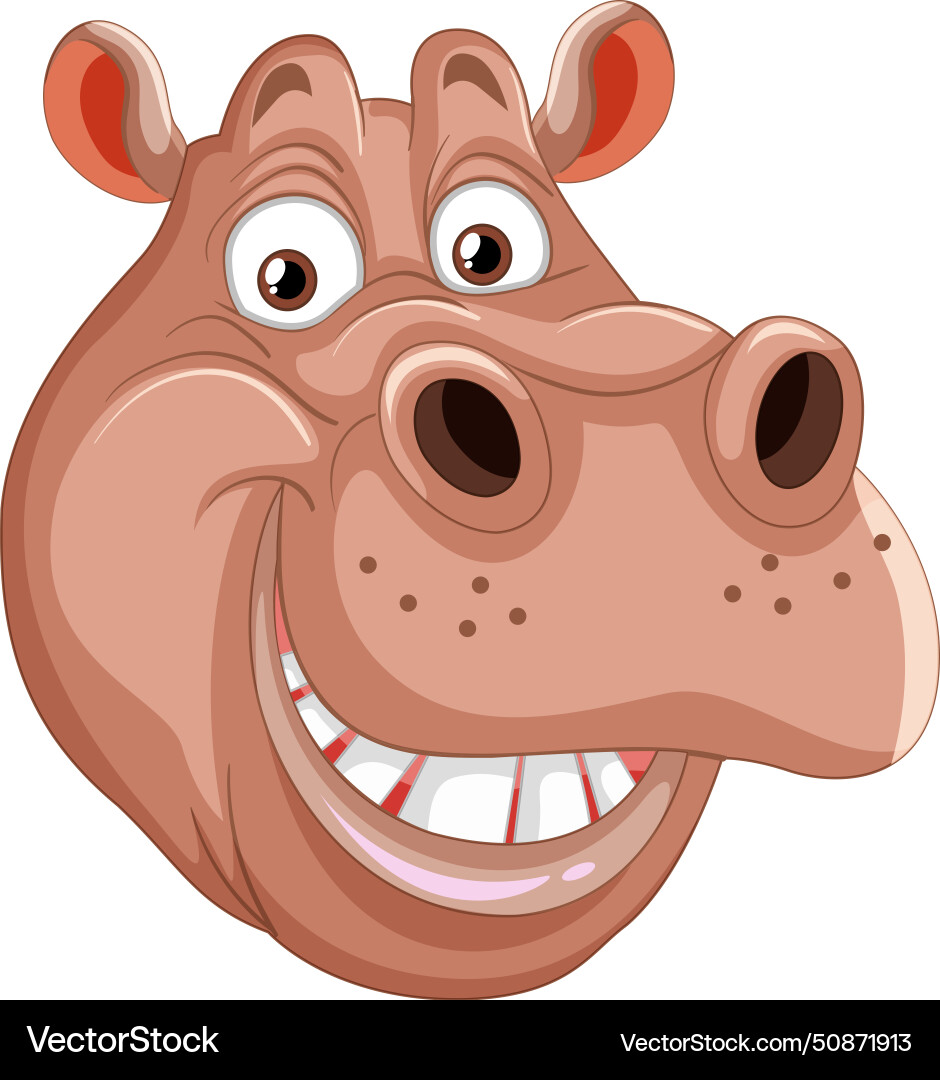 A smiling hippo head Royalty Free Vector Image