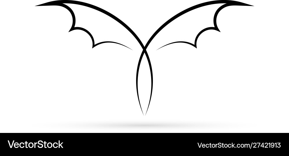 Abstract linear bat icon Royalty Free Vector Image