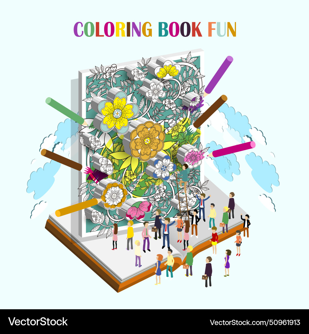 Coloring book trend Royalty Free Vector Image - VectorStock