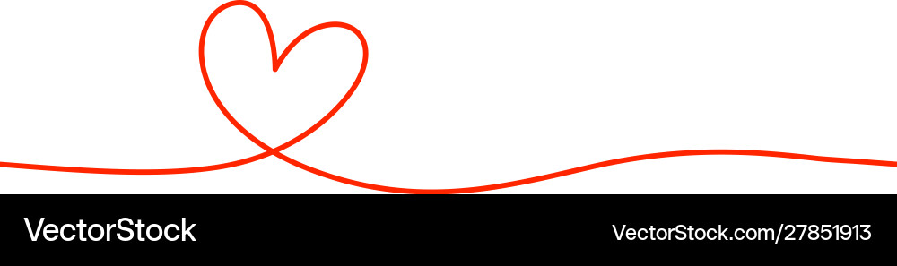 Heart shape mono line calligraphy element Vector Image