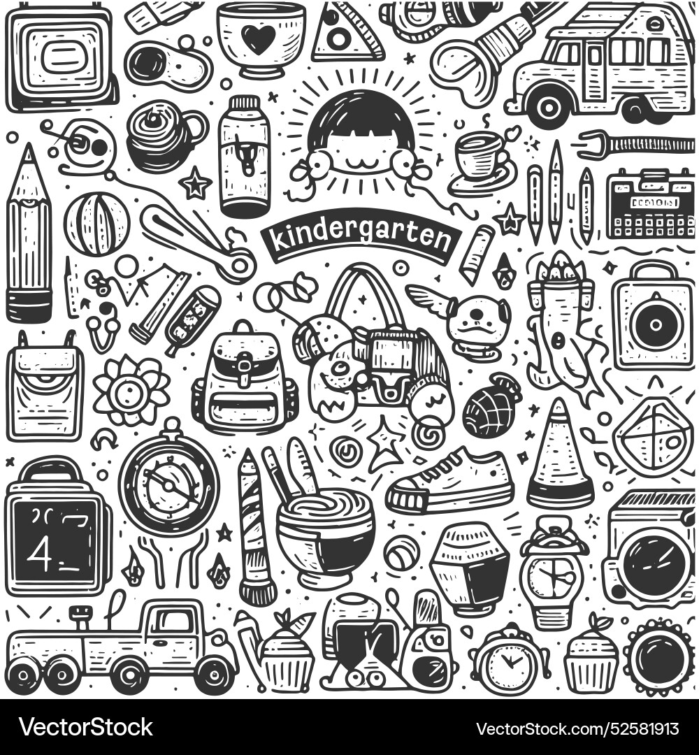 Kindergarten design set Royalty Free Vector Image