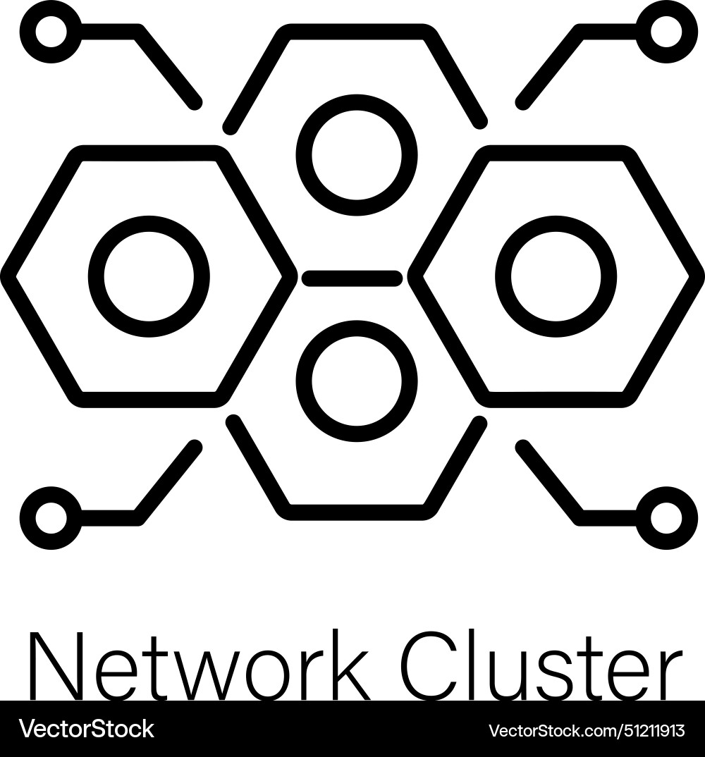Network cluster Royalty Free Vector Image - VectorStock