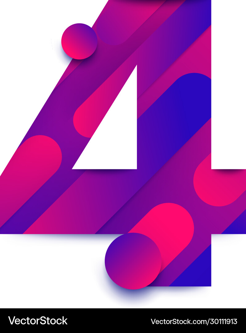 Number bg gradients 4 Royalty Free Vector Image