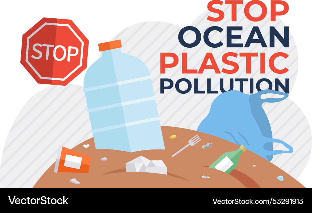 Ocean pollution Royalty Free Vector Image - VectorStock
