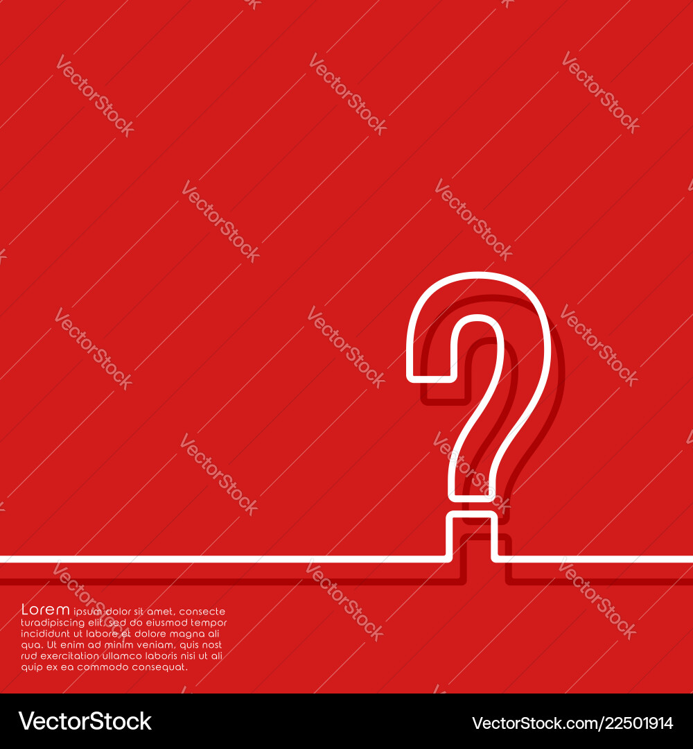 Abstract red background with question mark Vector Image