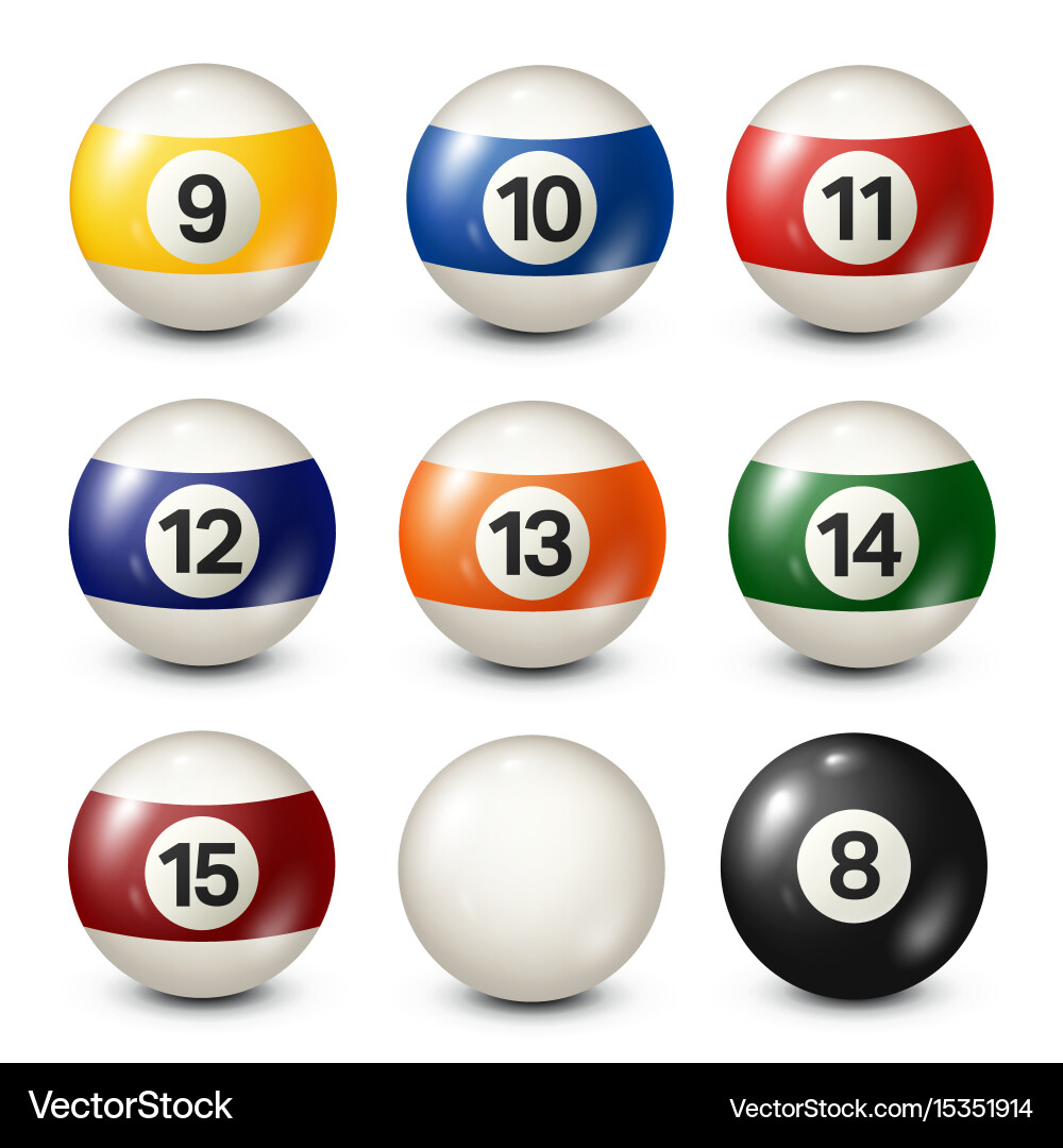 Billiardpool balls collection snooker white Vector Image