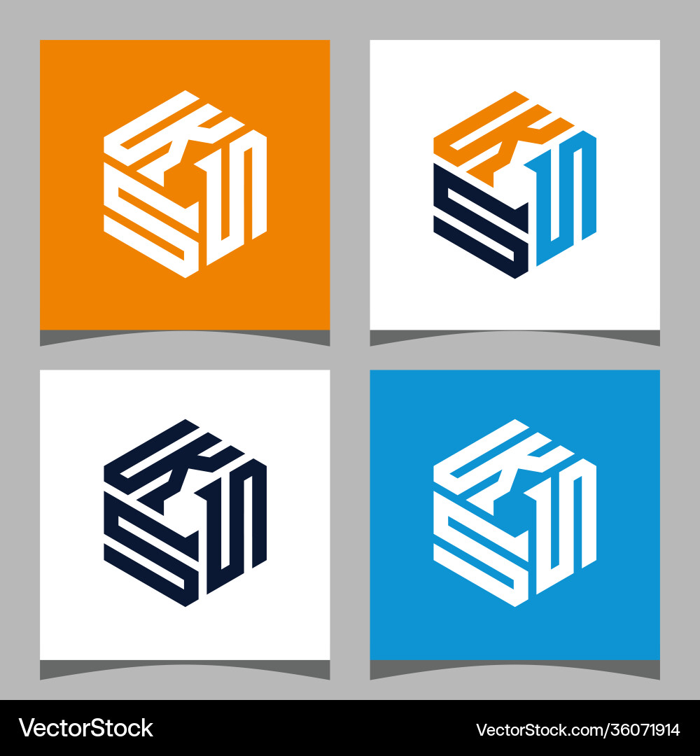 Creative initial letter kss hexagon logo design Vector Image