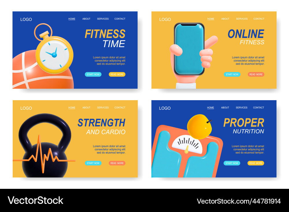 Fitness banners set Royalty Free Vector Image - VectorStock