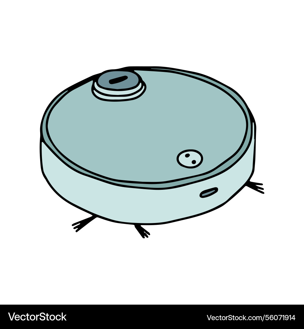 Hand drawn automatic robotic hoover Royalty Free Vector