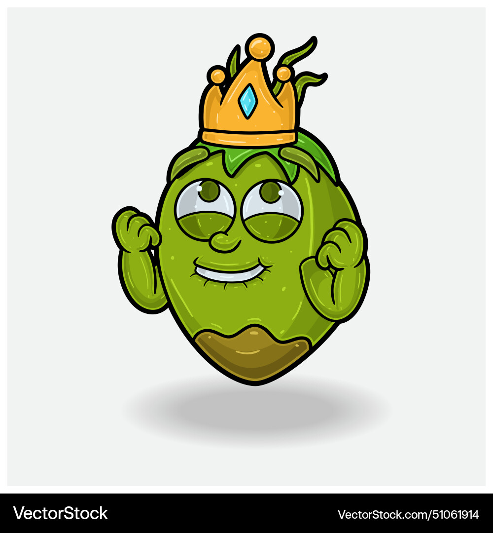 Happy expression with coconut fruit crown mascot – Free Vector ...