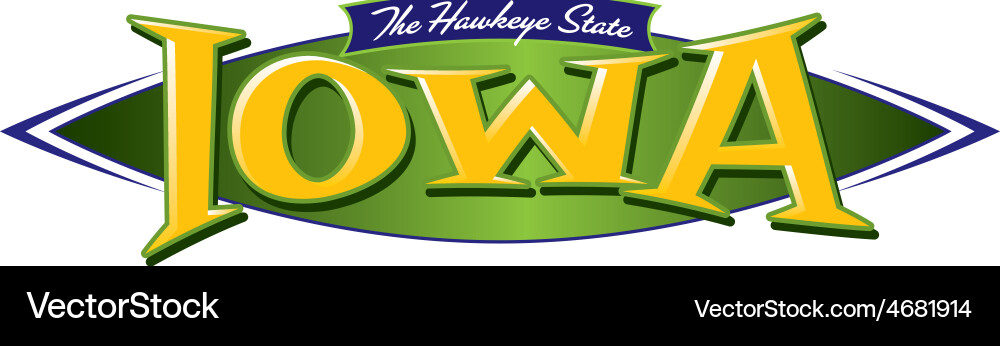 Iowa the hawkeye state Royalty Free Vector Image