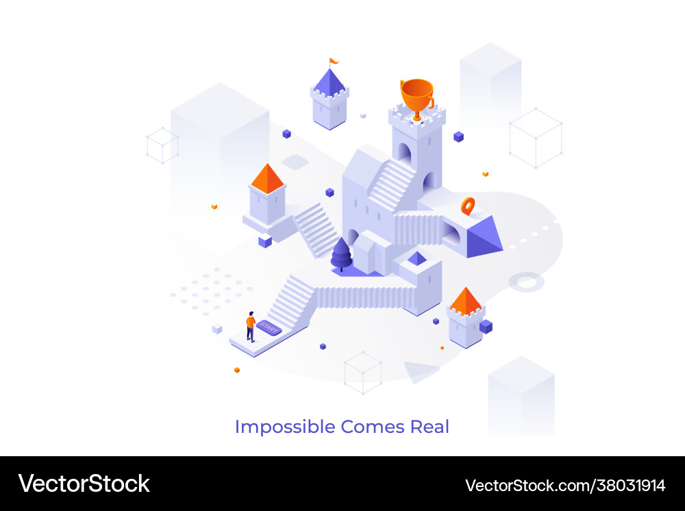 Isometric Castle Game Scene Royalty Free Vector Image