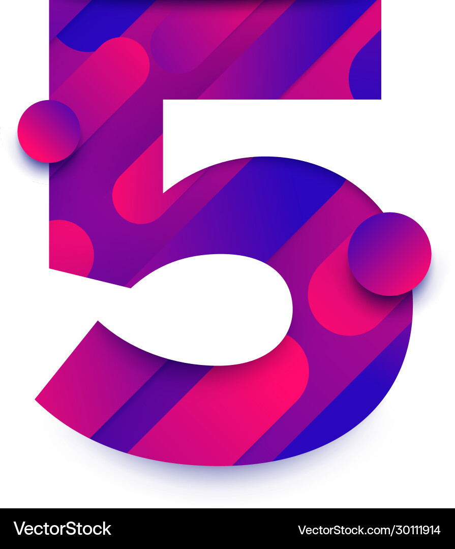 Number bg gradients 5 Royalty Free Vector Image