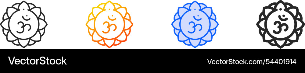 Ohm iconthin linear gradient blue stroke and bold Vector Image