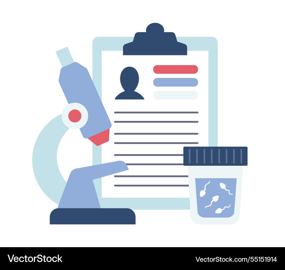 Sperm Test Analysis Microscope Medical Sample Vector Image 6436