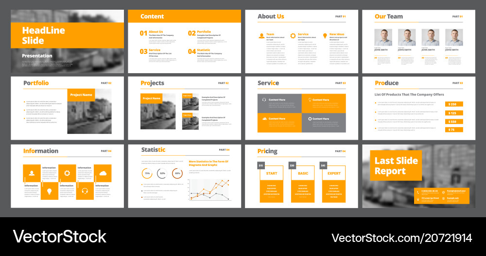 Template of white slides for presentations Vector Image