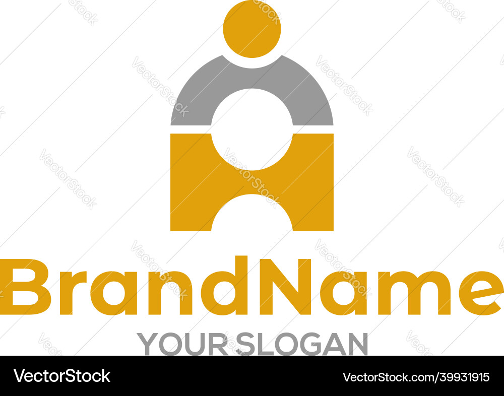 Ah menschliches Logo Design Lizenzfreies Vektorbild