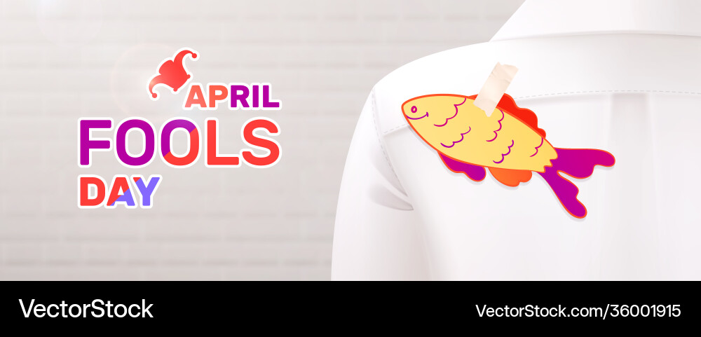 April fools fish composition Royalty Free Vector Image