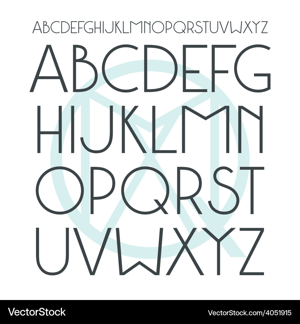 Clean Sans Serif Font Royalty Free Vector Image