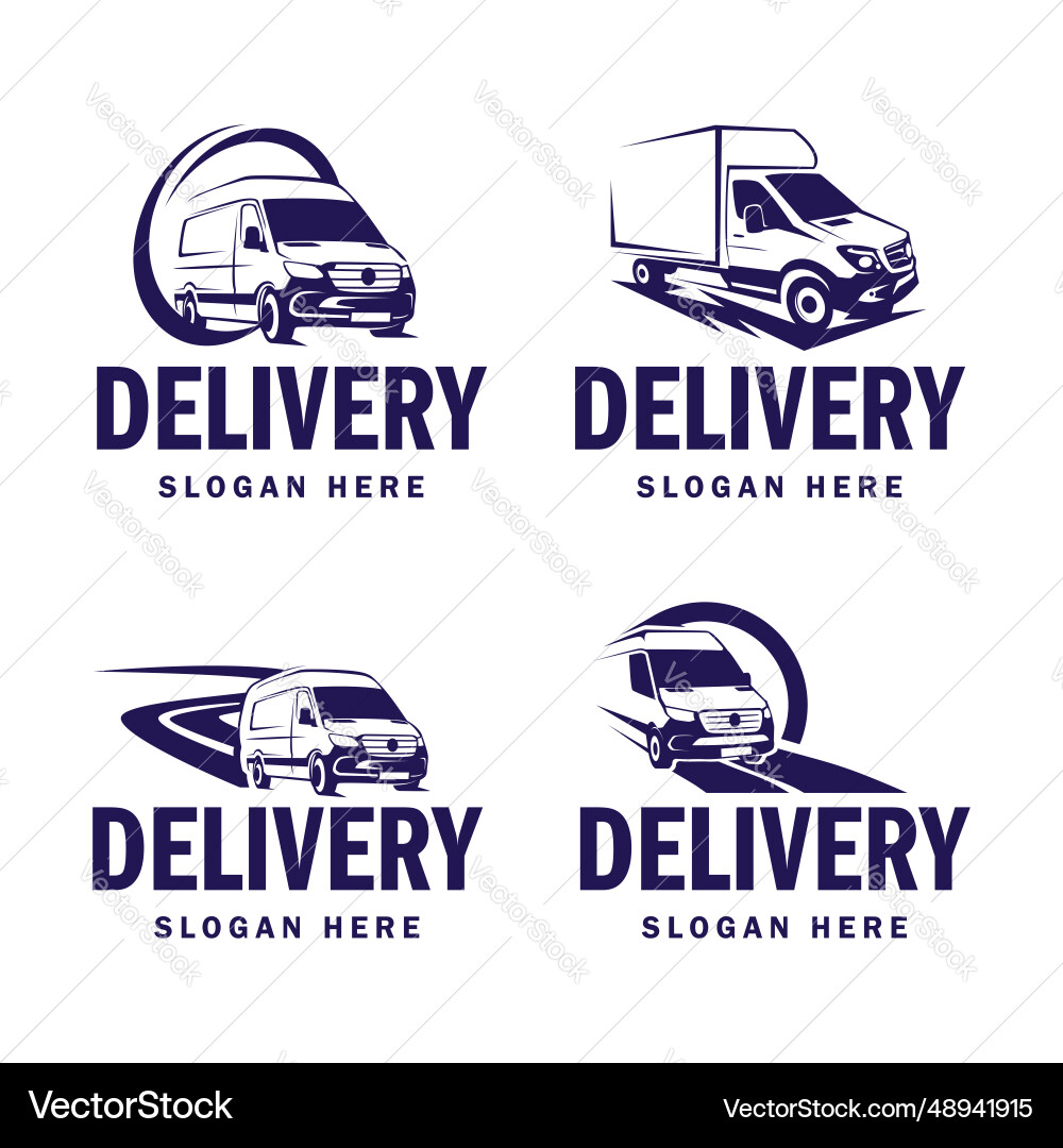Delivery Van Logo Template Royalty Free Vector Image