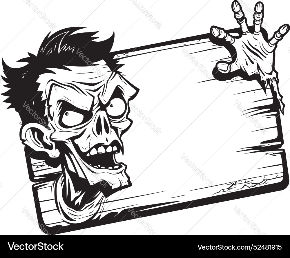 Dire declaration zombie hand signboard emblem Vector Image