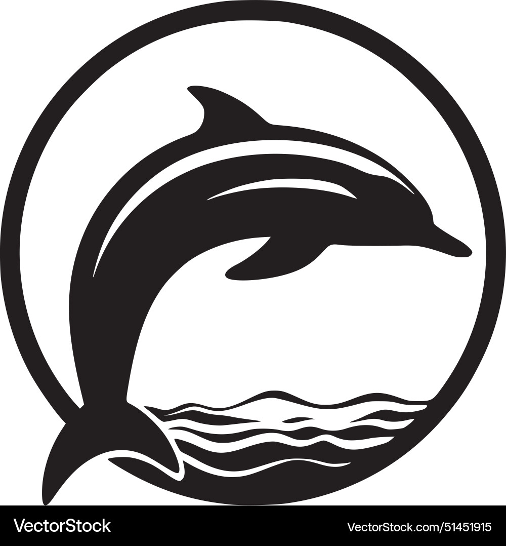Dolphin - minimalist and flat logo Royalty Free Vector Image