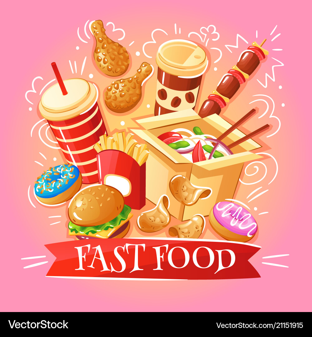 Fast food Royalty Free Vector Image - VectorStock