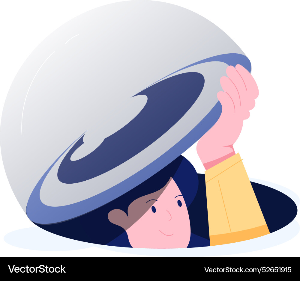 Hiding hole Royalty Free Vector Image - VectorStock