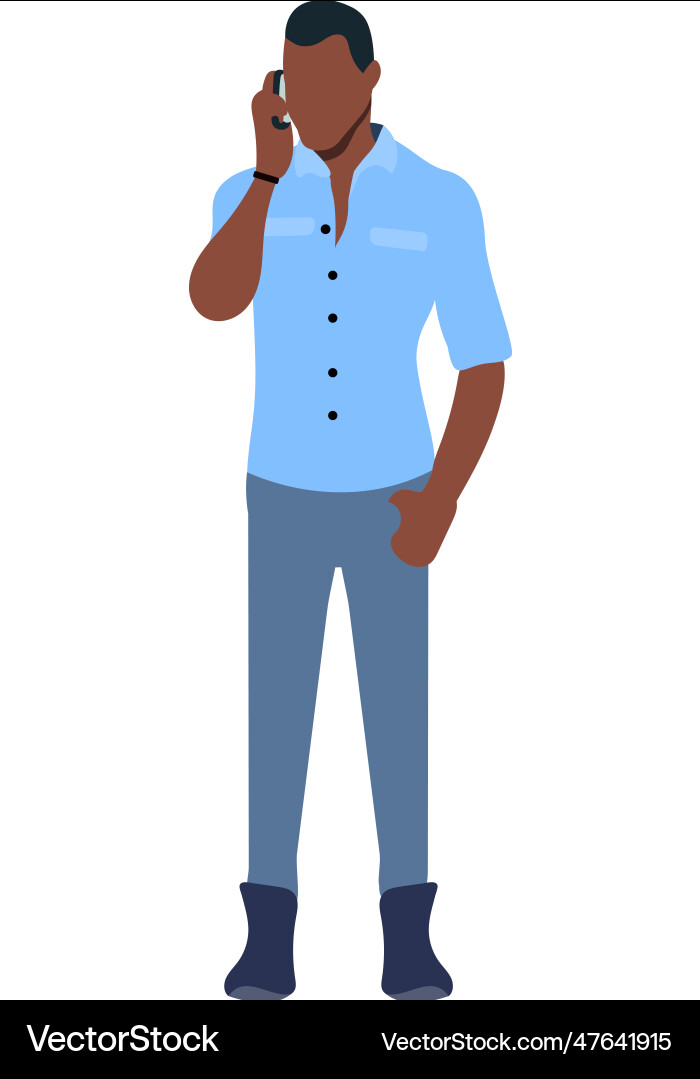 Man making call phone black talking Royalty Free Vector