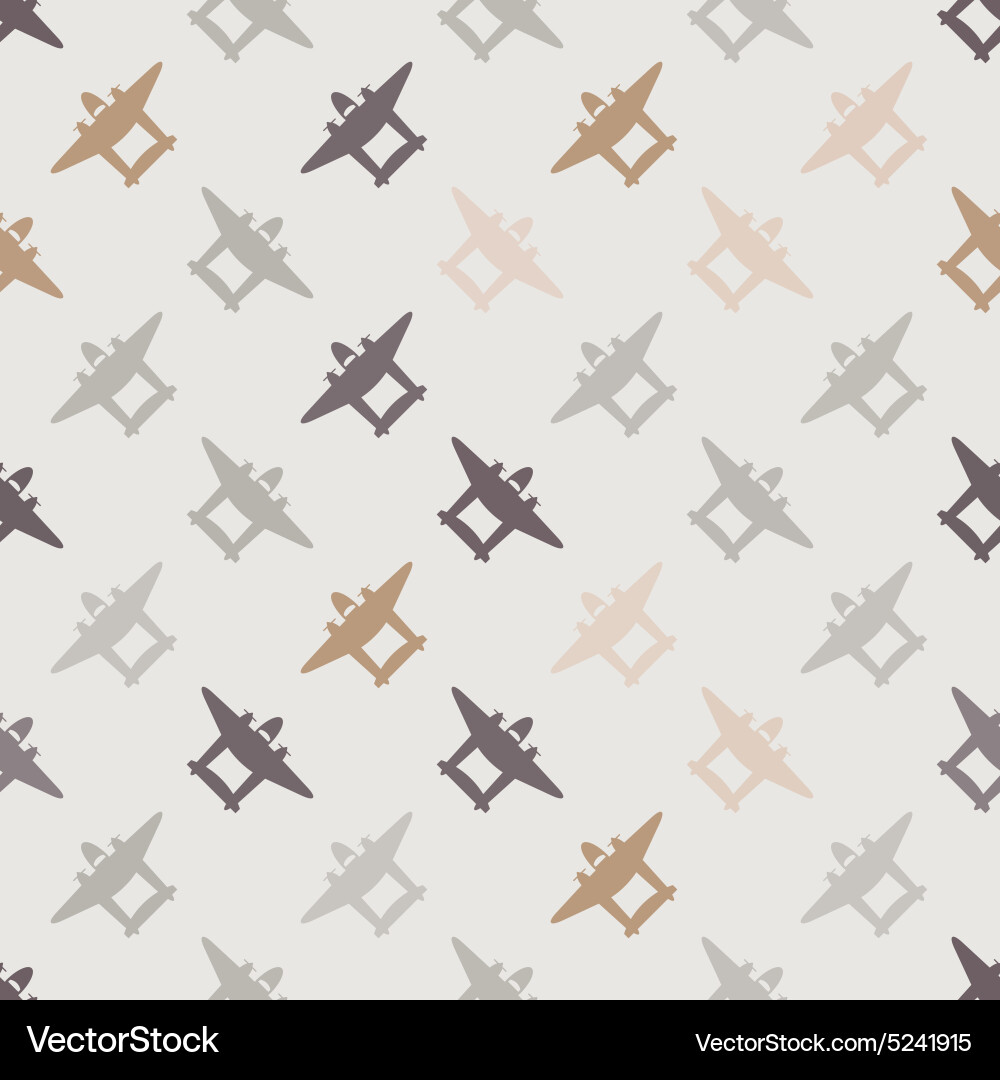 Seamless background with different airplanes Vector Image