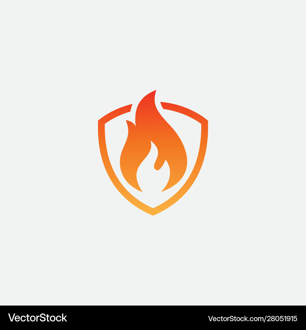 Shield fire logo design element Royalty Free Vector Image