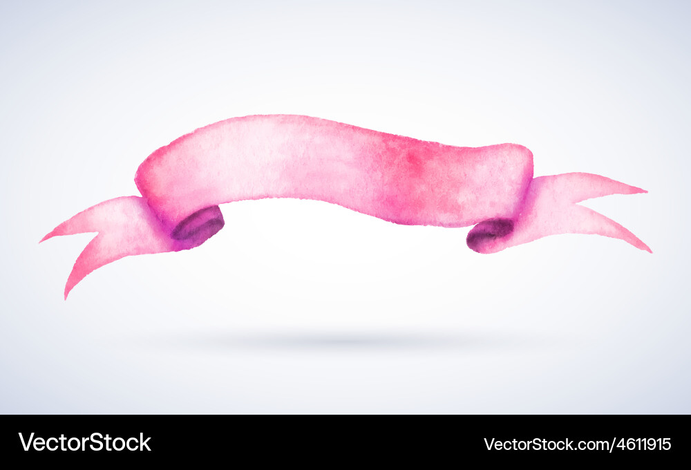 Watercolor ribbon Royalty Free Vector Image - VectorStock