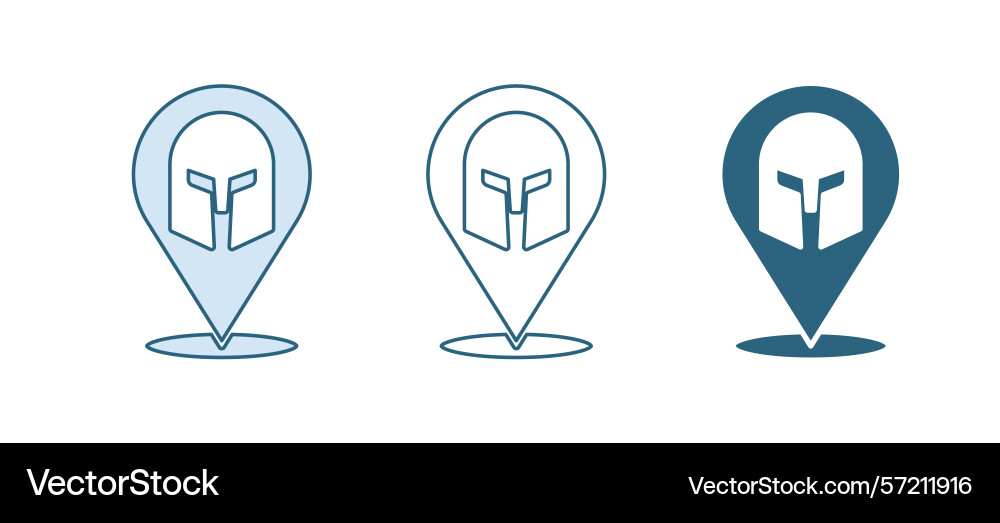 Blue greek helmet icon isolated on white Vector Image