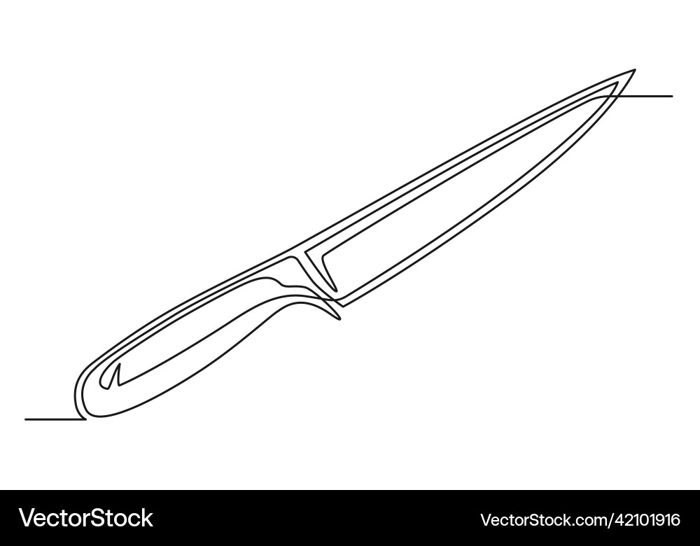 Continuous one line drawing of a kitchen knife Vector Image