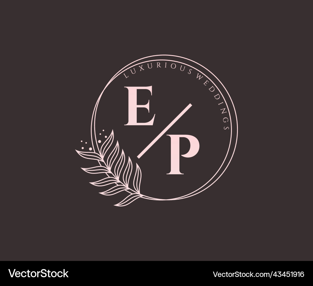Ep initials letter wedding monogram logos Vector Image