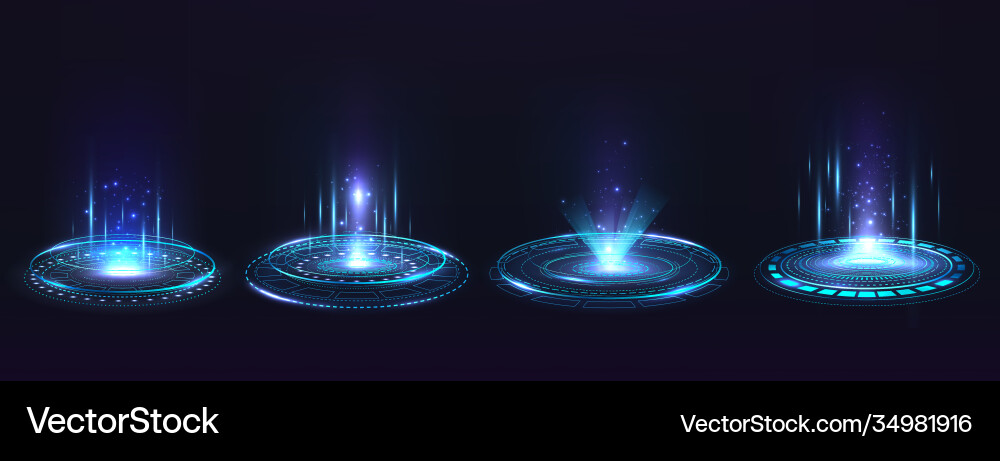 Futuristic Portal with Hologram Royalty Free Vector Image