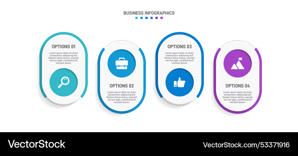 Horizontal progress bar featuring 4 arrow-shaped Vector Image