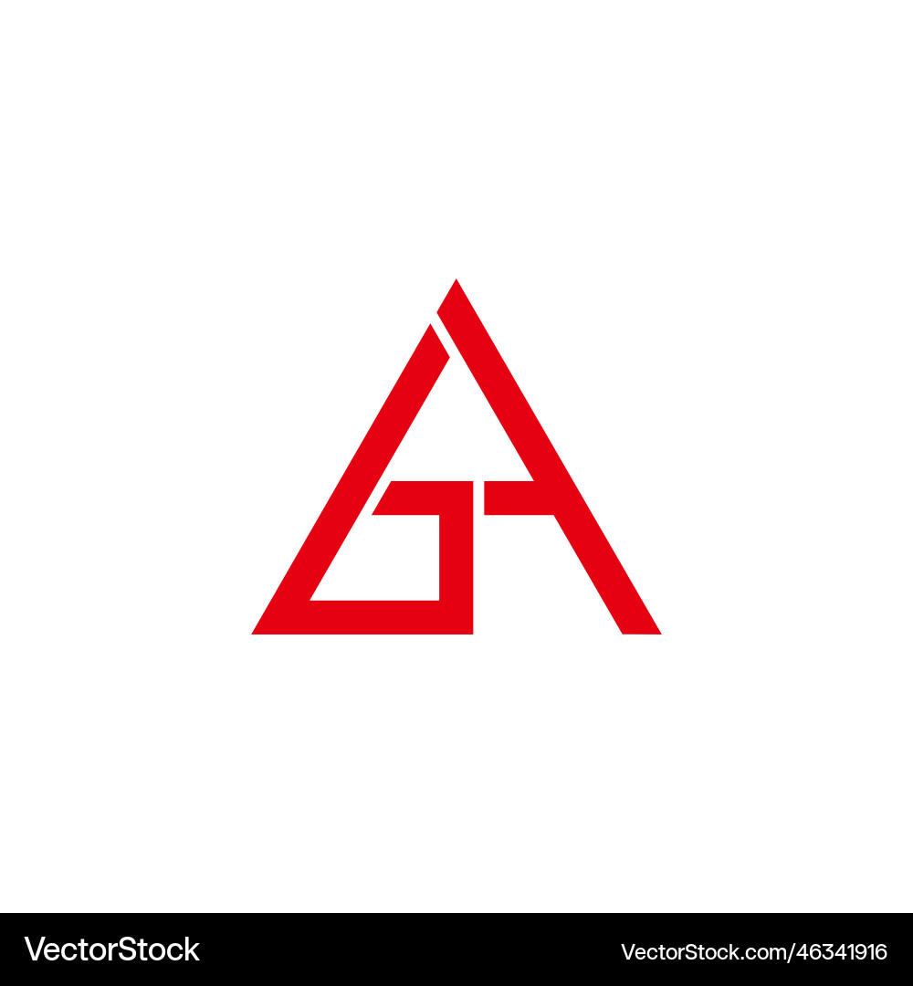 Letter ga simple linked triangle geometric line Vector Image