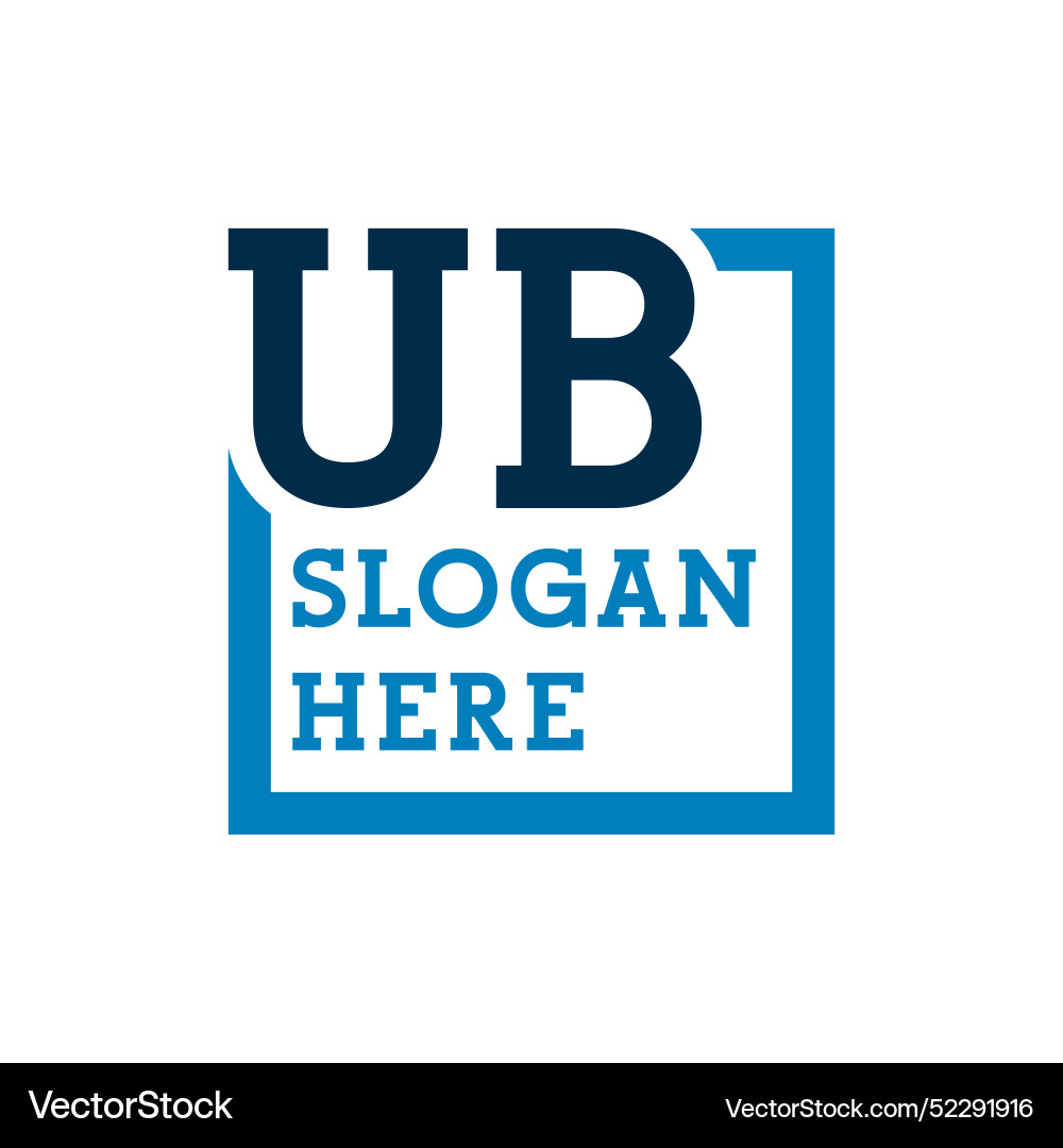 Minimal initials logo letters u and b ub initial Vector Image