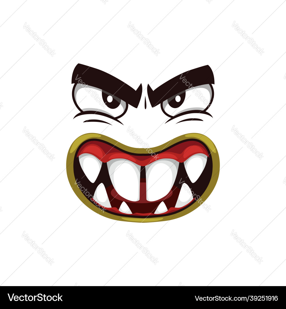 Monster face cartoon icon stupid creature Vector Image