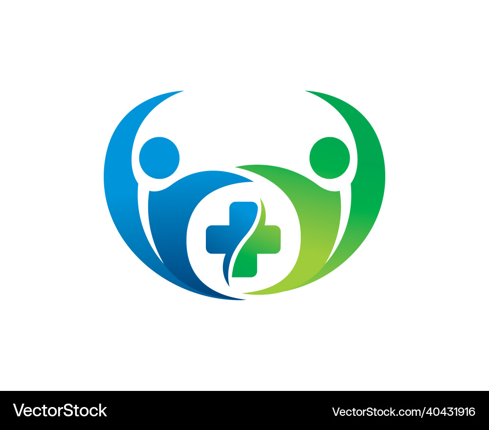 People and plus logo template icon symbol Vector Image