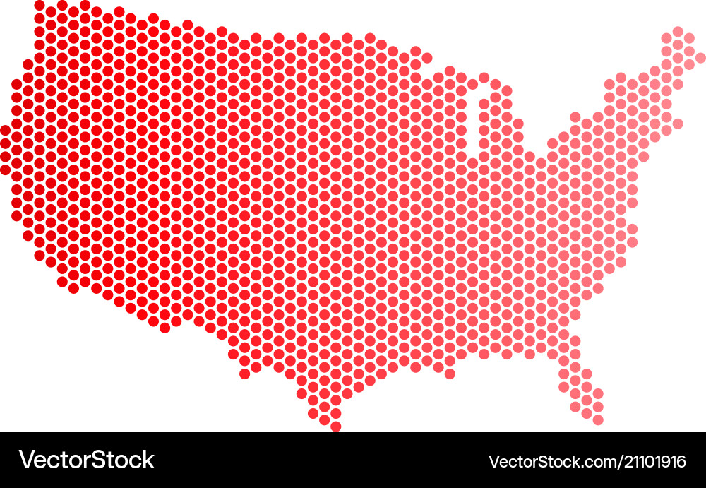Red dotted usa map Royalty Free Vector Image - VectorStock