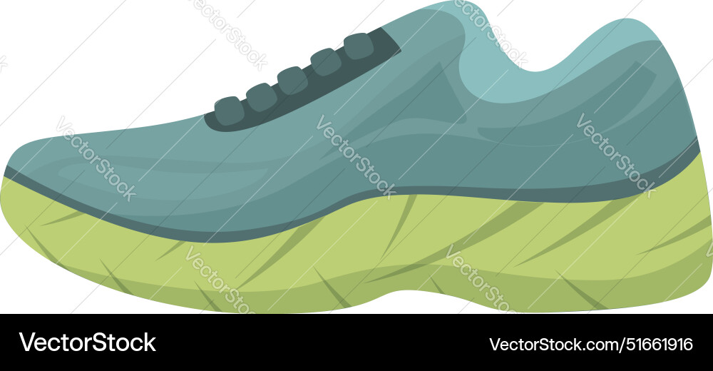 Running shoe standing side view using green Vector Image