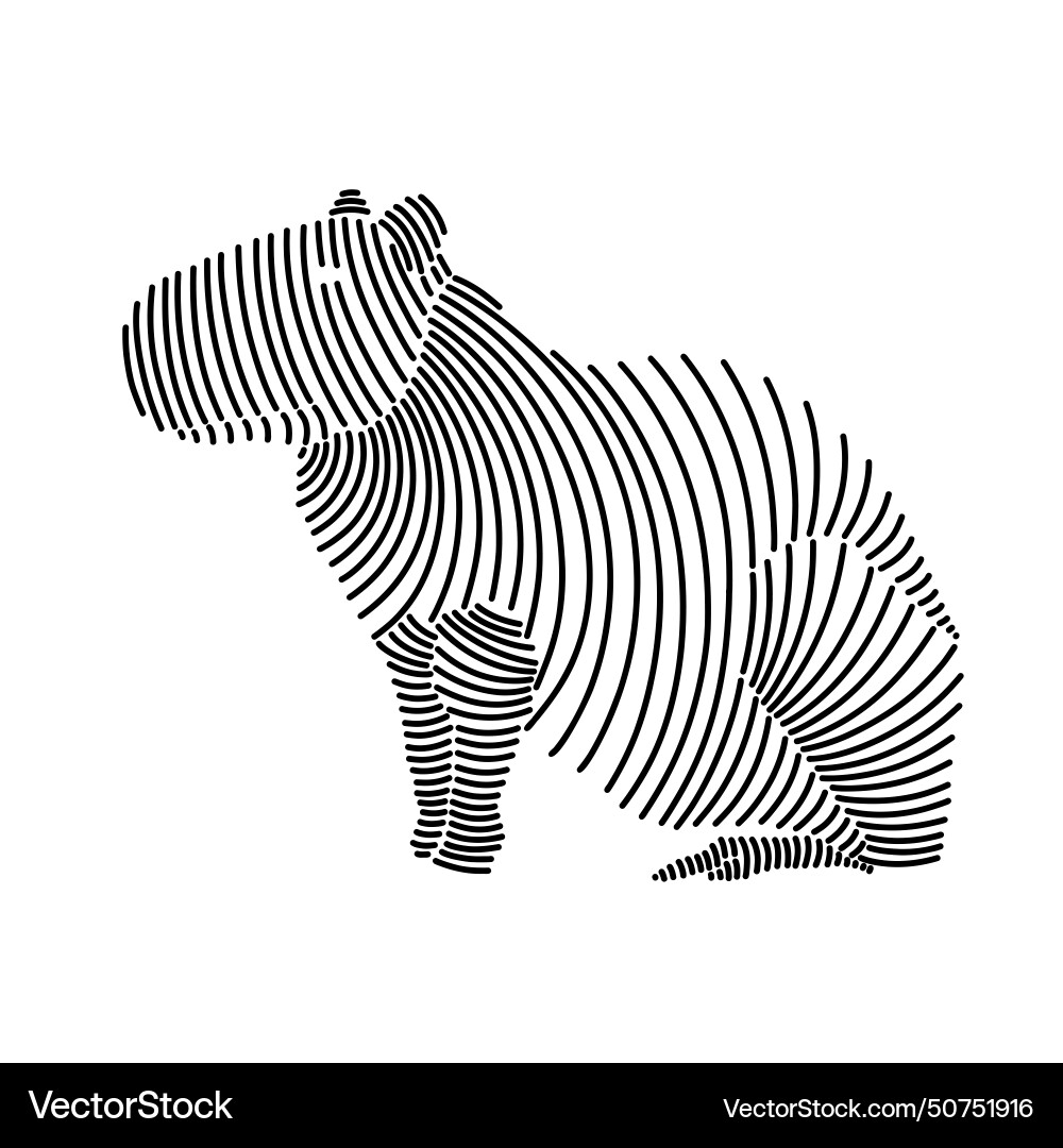 Simple line art of a capybara 3 – Royalty-Free Vector | VectorStock