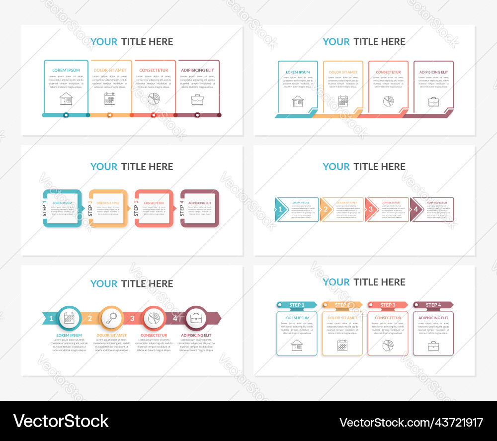 4 Step Infographic Templates – Royalty-Free Vector | VectorStock